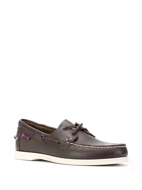 SEBAGO Lace-detail Leather Boat Shoes - Brown