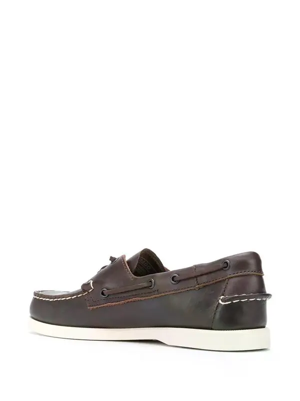 SEBAGO Lace-detail Leather Boat Shoes - Brown