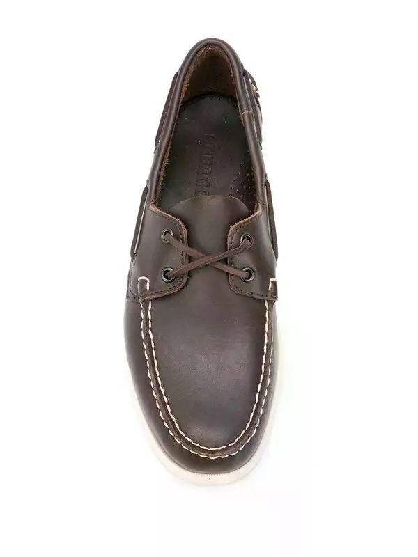SEBAGO Lace-detail Leather Boat Shoes - Brown
