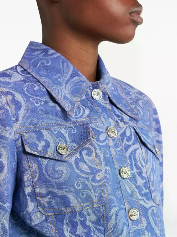 Etro Paisley-jacquard Denim Trucker Jacket