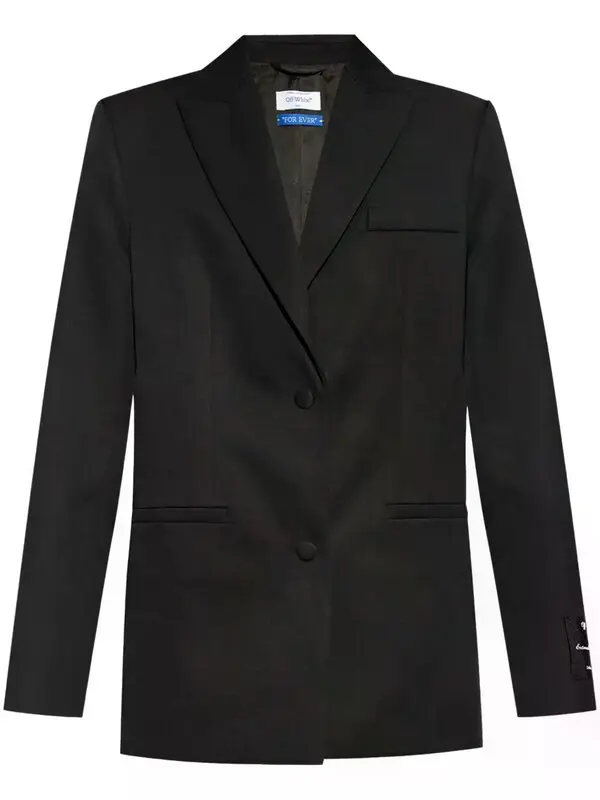 Off-White Wool Blazer - Black