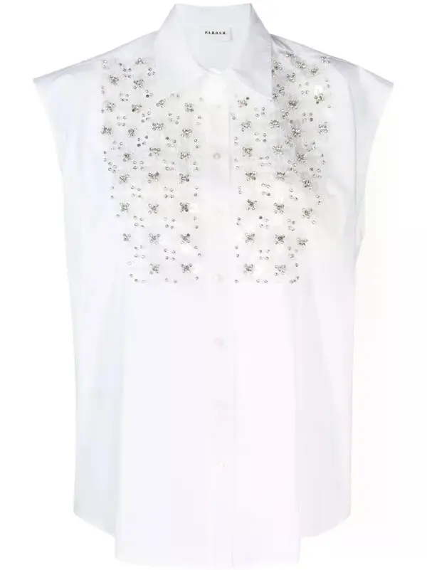 P.a.r.o.s.h Sleeveless Blouse With Rhinestone Embellishments