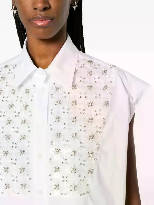 P.a.r.o.s.h Sleeveless Blouse With Rhinestone Embellishments