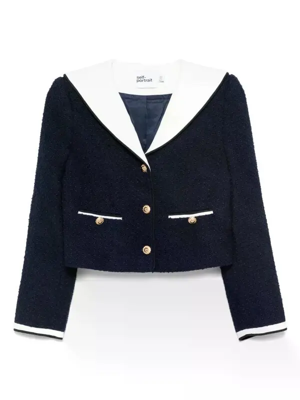 SELF-PORTRAIT Bouclé Cropped Jacket