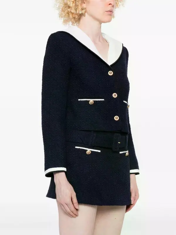 SELF-PORTRAIT Bouclé Cropped Jacket