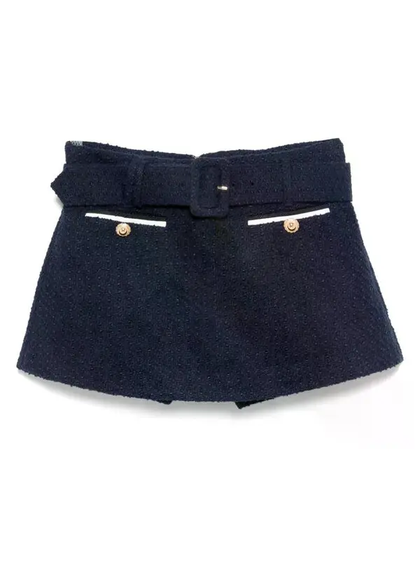 SELF-PORTRAIT Tweed Skorts - Blue