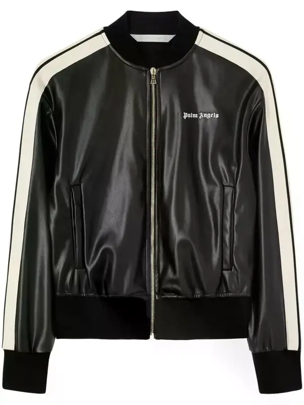 Palm Angels Logo-embroidered Bomber Jacket - Black