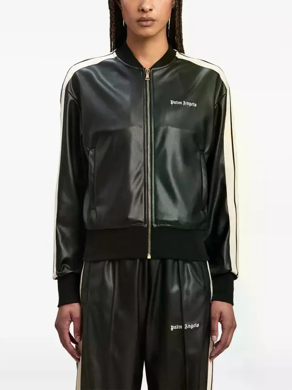 Palm Angels Logo-embroidered Bomber Jacket - Black