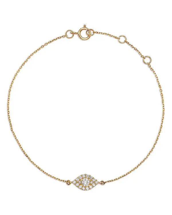Bloomingdale'S Diamond Evil Eye Chain Link Bracelet - Gold