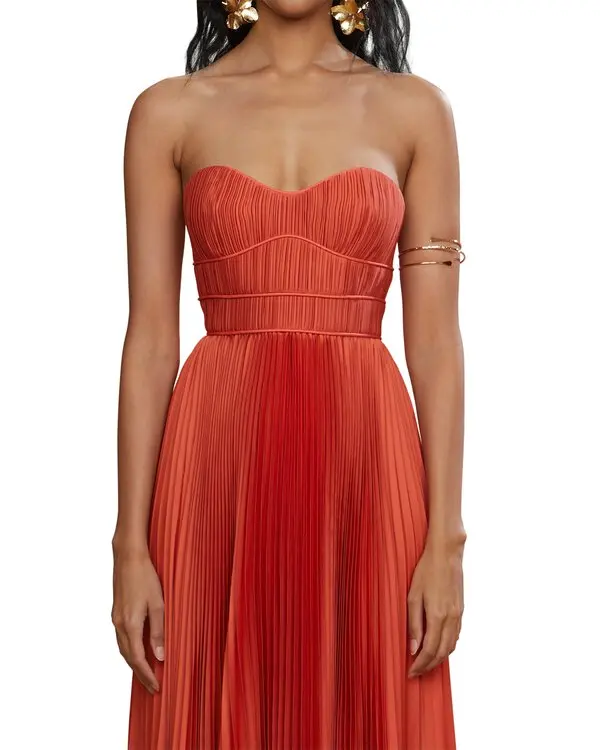 amur juliett strapless pleated asymmetric midi dress Floral Frill Asymmetric Wrap Midi Dress main image 1