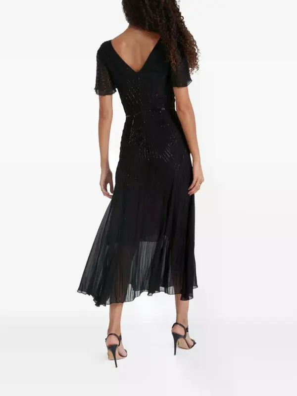 TEMPERLEY LONDON Beaded V-neck Midi Dress