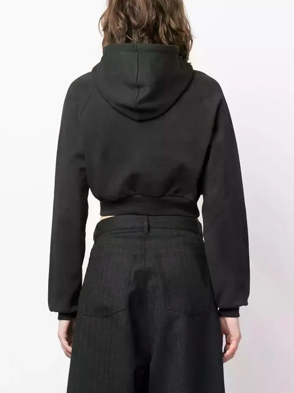 Sunnei Embroidered-logo Cropped Hoodie