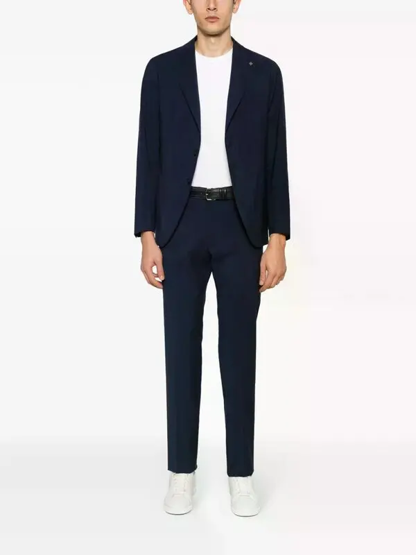 Tagliatore Logo-appliqué Virgin Wool Single-breasted Suit - Blue