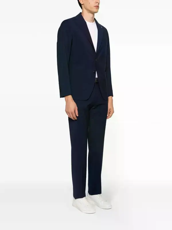 Tagliatore Logo-appliqué Virgin Wool Single-breasted Suit - Blue