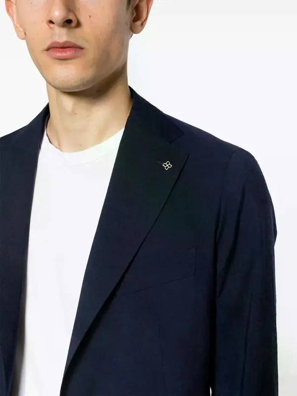 Tagliatore Logo-appliqué Virgin Wool Single-breasted Suit - Blue