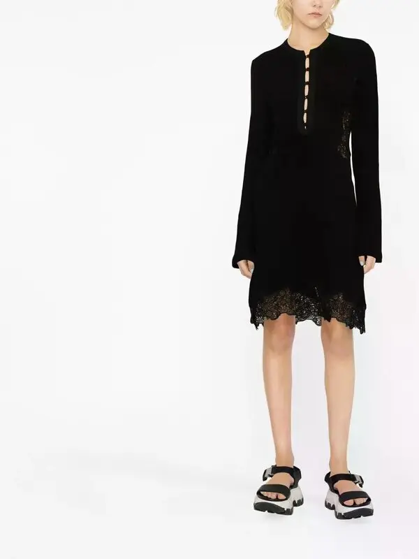Chloé Lace-panel Knitted Mini Dress
