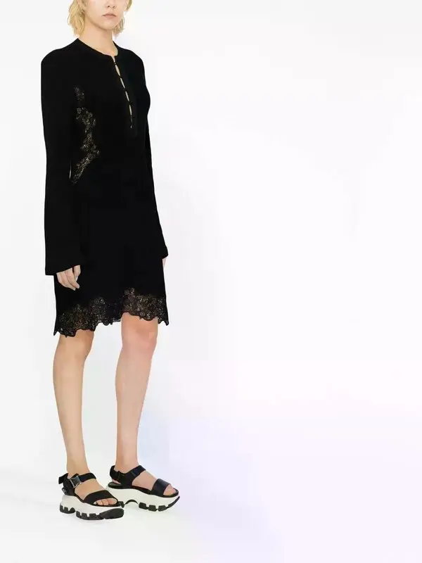 Chloé Lace-panel Knitted Mini Dress