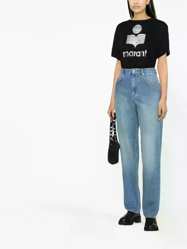 MARANT ETOILE Zewel Logo-print T-shirt - Black