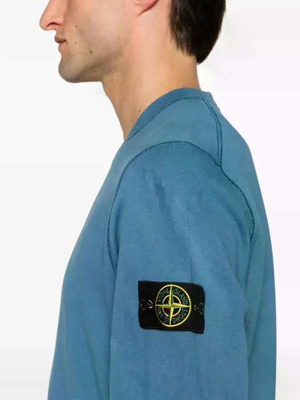 Stone Island Cotton Sweatshirt With Compass Badge