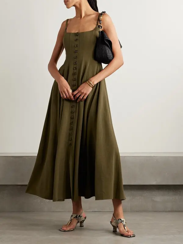 LA LIGNE Alba Woven Midi Dress