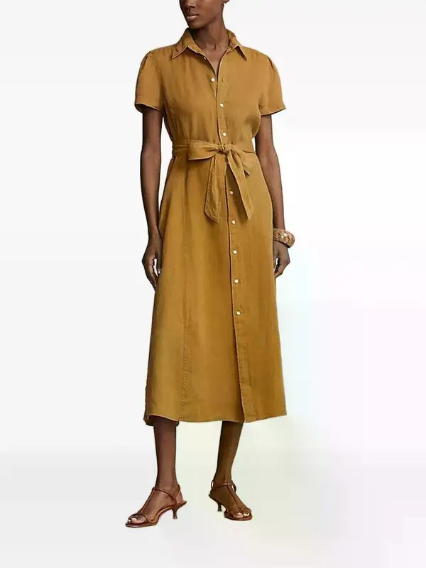 Polo Ralph Lauren Button-front Belted Midi Dress