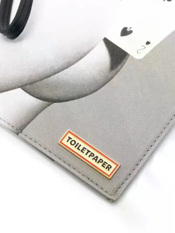 SELETTI Two Of Spades Faux Leather Pouch - Grey