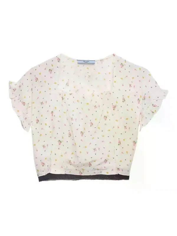 Prada Floral-print Crop Top
