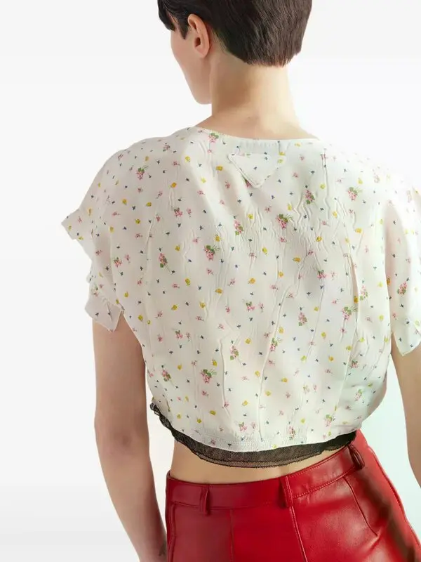 Prada Floral-print Crop Top