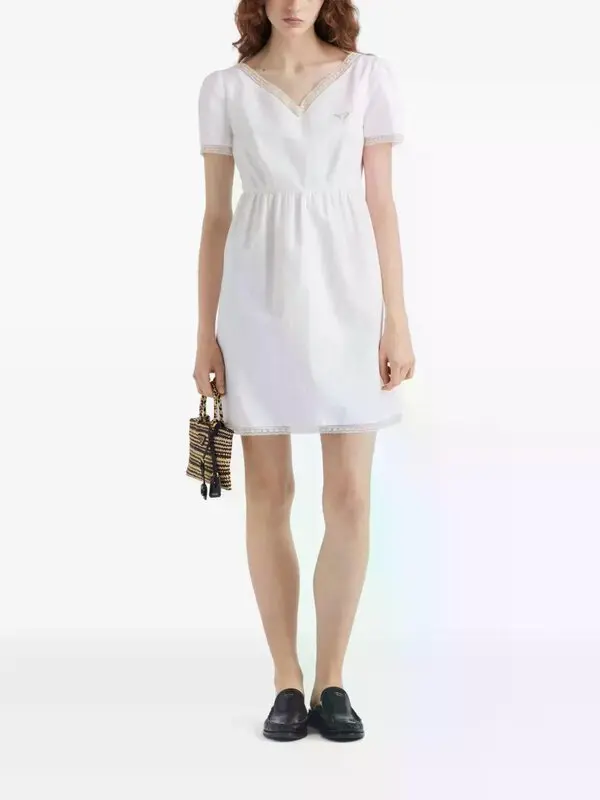 Prada Lace-trimmed Mini Dress