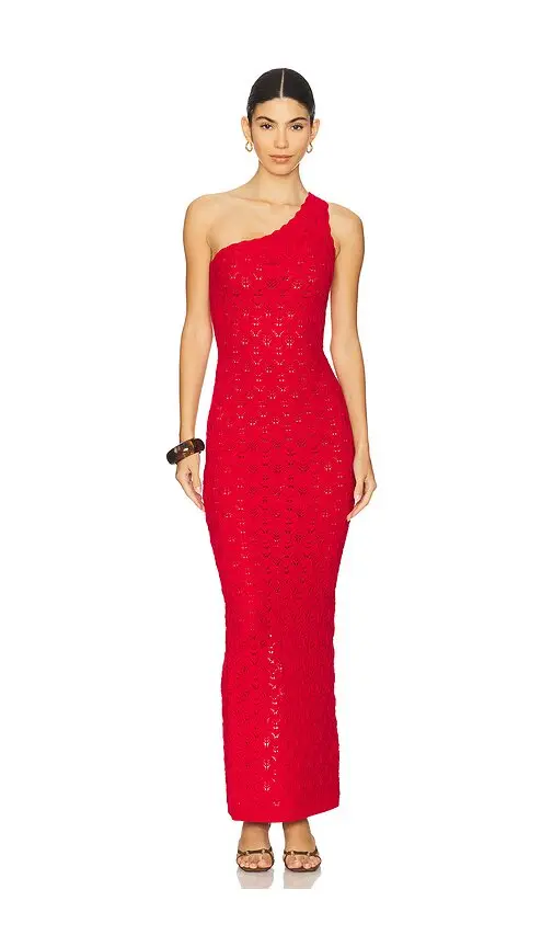 Ronny Kobo Zelda Knit Dress In Red