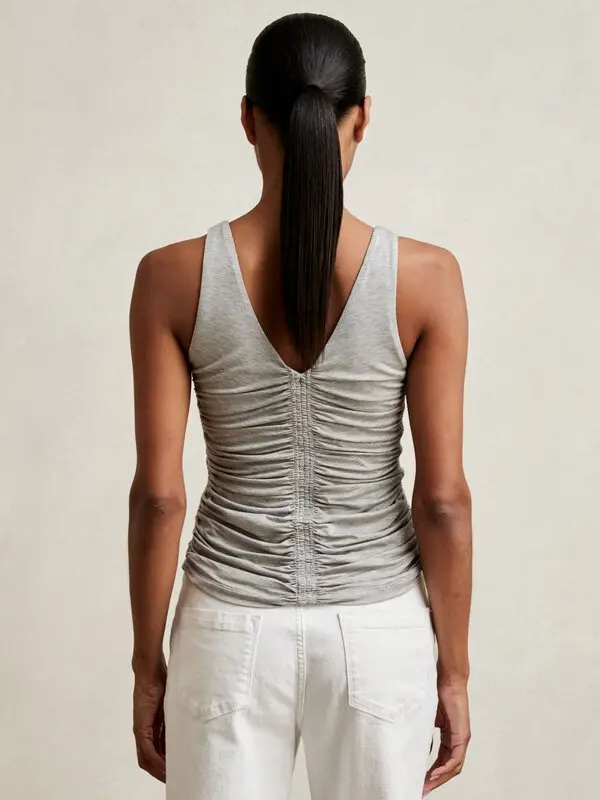 REISS Stretch Lyocell Jersey Ruched Vest