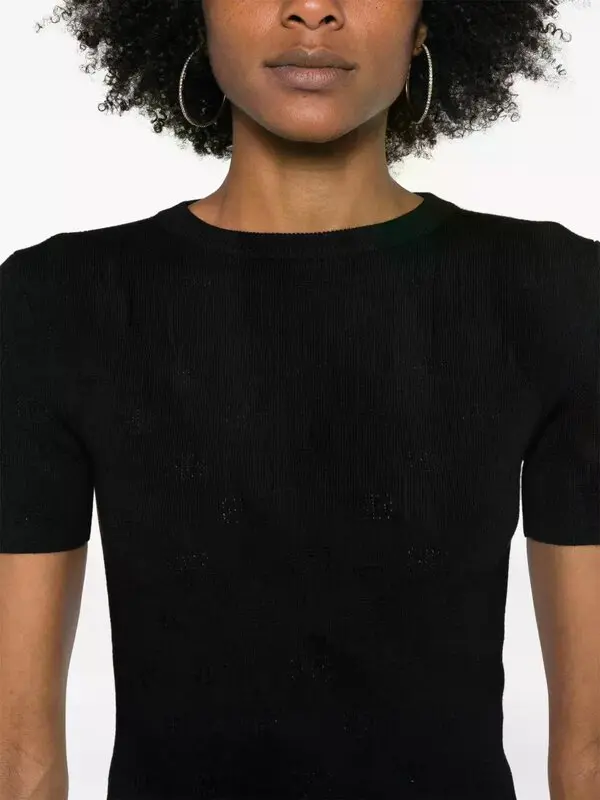 Balenciaga Bb Pointelle-knit T-shirt