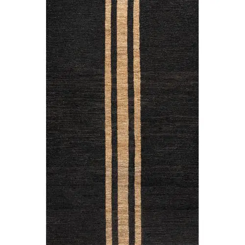 JONATHAN Y Olivier Rustic Beach House Wide Ticking Stripe Jute Area Rug - Black/natural