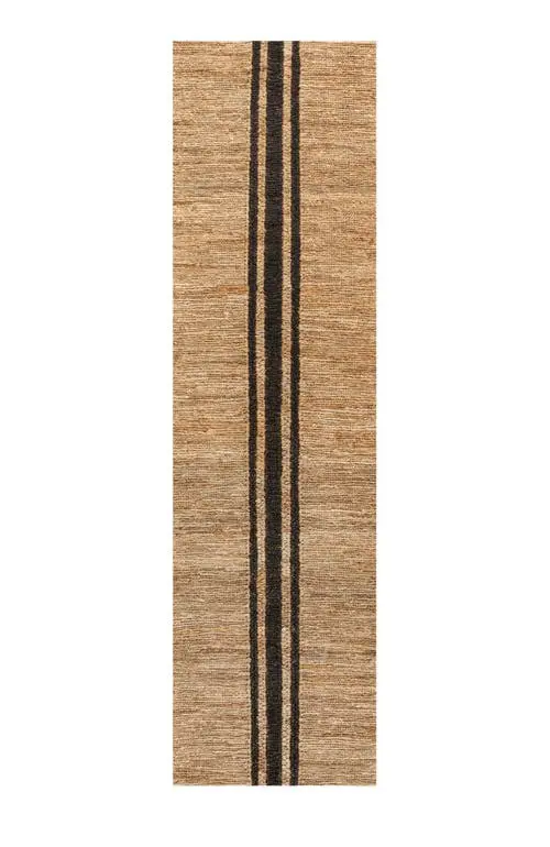 JONATHAN Y Olivier Rustic Beach House Wide Ticking Stripe Jute Area Rug - Natural/black