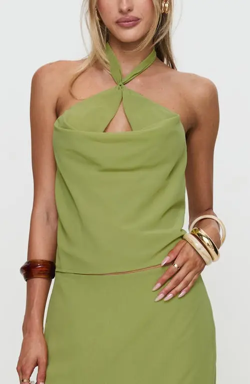 Princess Polly Eleganza Halter Top - Green | Editorialist