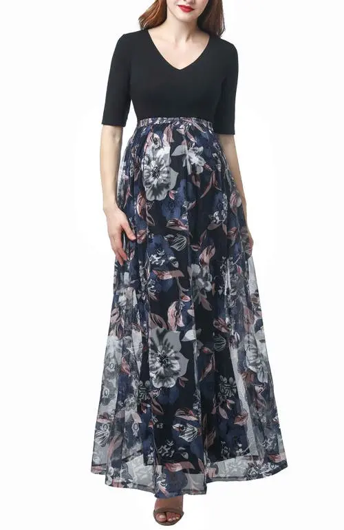 KIMI + KAI Annabelle Maternity Maxi Dress - Multicolored