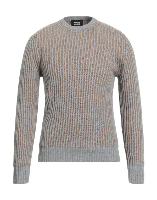Alpha Studio Sweater In Wool, Viscose, Polyamide, And Cashmere - Grey