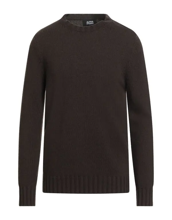 Alpha Studio Sweater In Wool, Viscose, Polyamide, And Cashmere - Brown