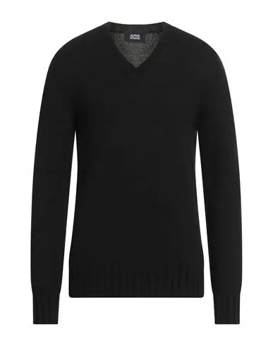 Alpha Studio Sweater In Wool, Viscose, Polyamide, And Cashmere - Black