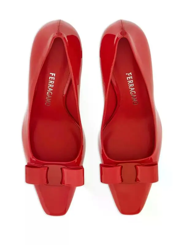 FERRAGAMO Vara Bow 85mm Patent Leather Pumps