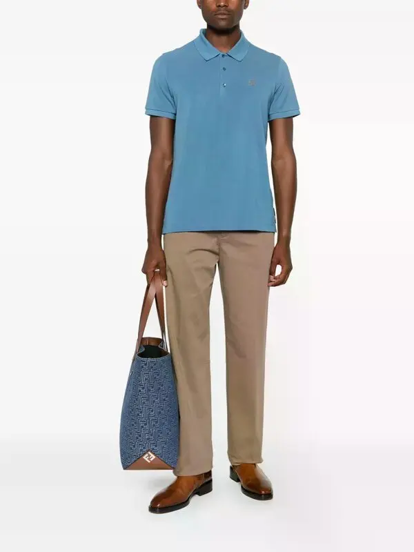 Fendi Ff Logo-plaque Stretch-cotton Pants