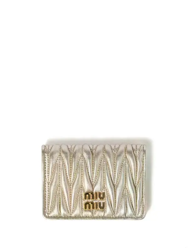 Miu Miu Matelassé Cardholder - Gold