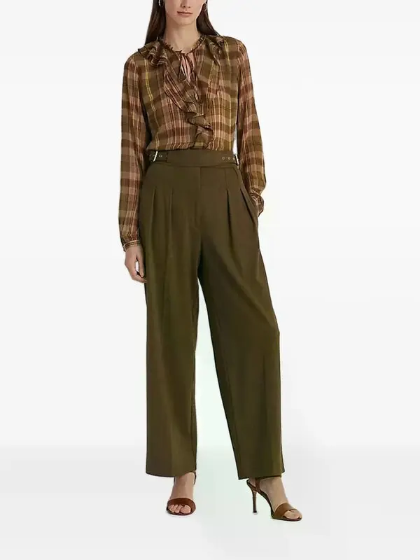 Ralph Lauren Plaid Ruffled Blouse