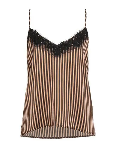 SHIRTAPORTER Striped Satin Camisole With Lace Trims