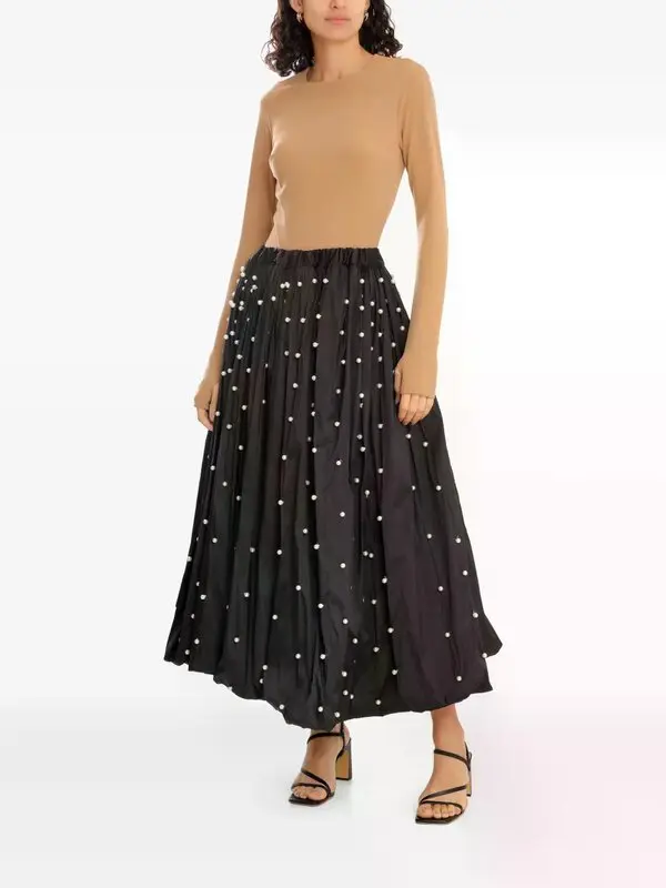OLYMPIAH Pearl-embellished Maxi Skirt