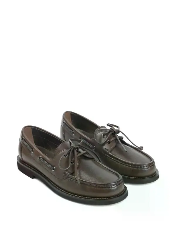 Brunello Cucinelli Leather Loafers - Brown