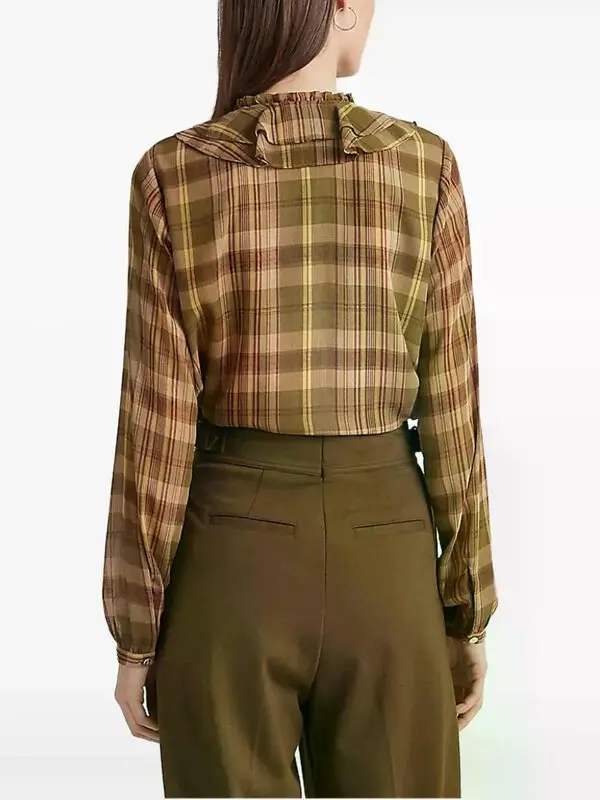 Ralph Lauren Plaid Ruffled Blouse