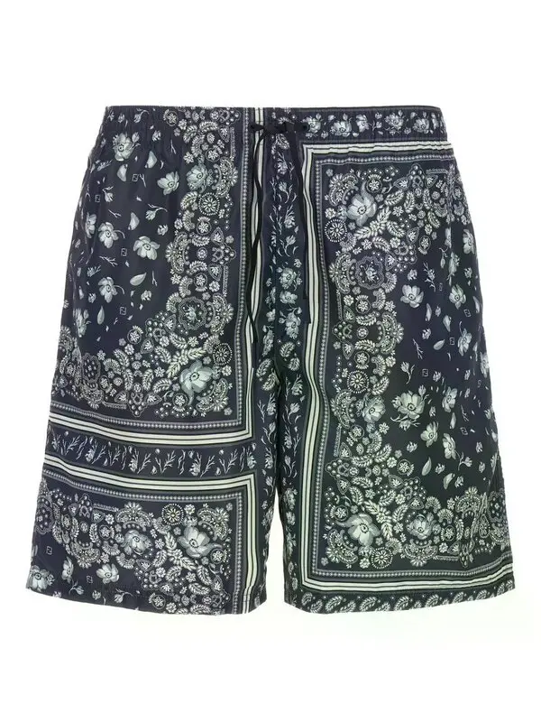 Fendi Floral-print Swim Shorts - Blue