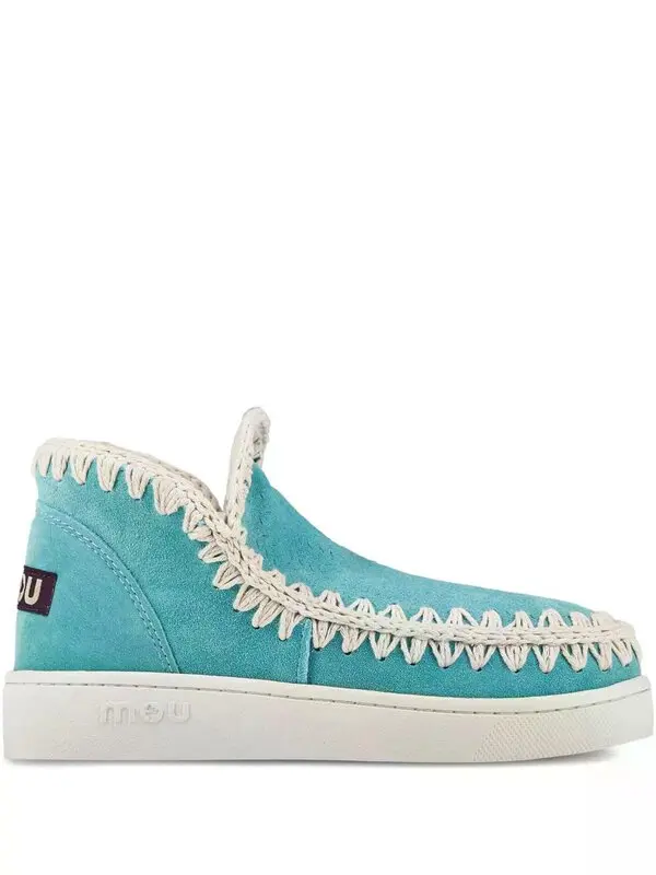Mou Embroidered Slip-On Sneakers In Blue - 48% Off  display picture 1