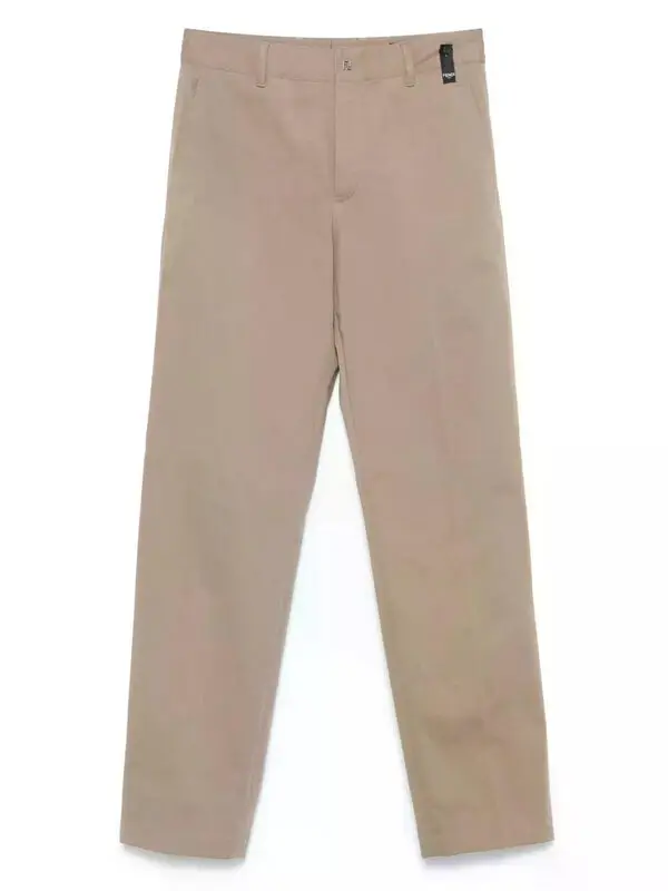 Fendi Ff Logo-plaque Stretch-cotton Pants